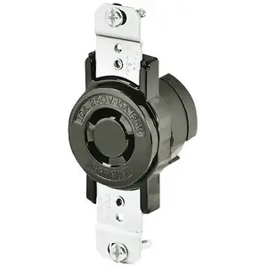 Locking Devices, Industrial, Receptacle, 15A 125V/10A 250V, 3-Pole 3-Wire Non Grounding, Non-NEMA, Screw Terminal, Black for sale