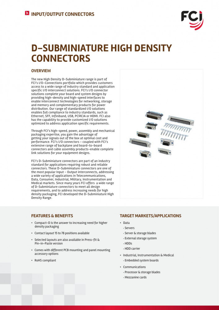 Amphenol high-density D-sub documentation page 1
