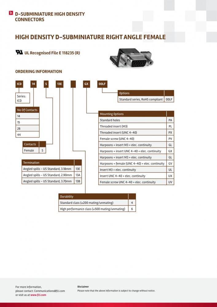 Amphenol high-density D-sub documentation page 8