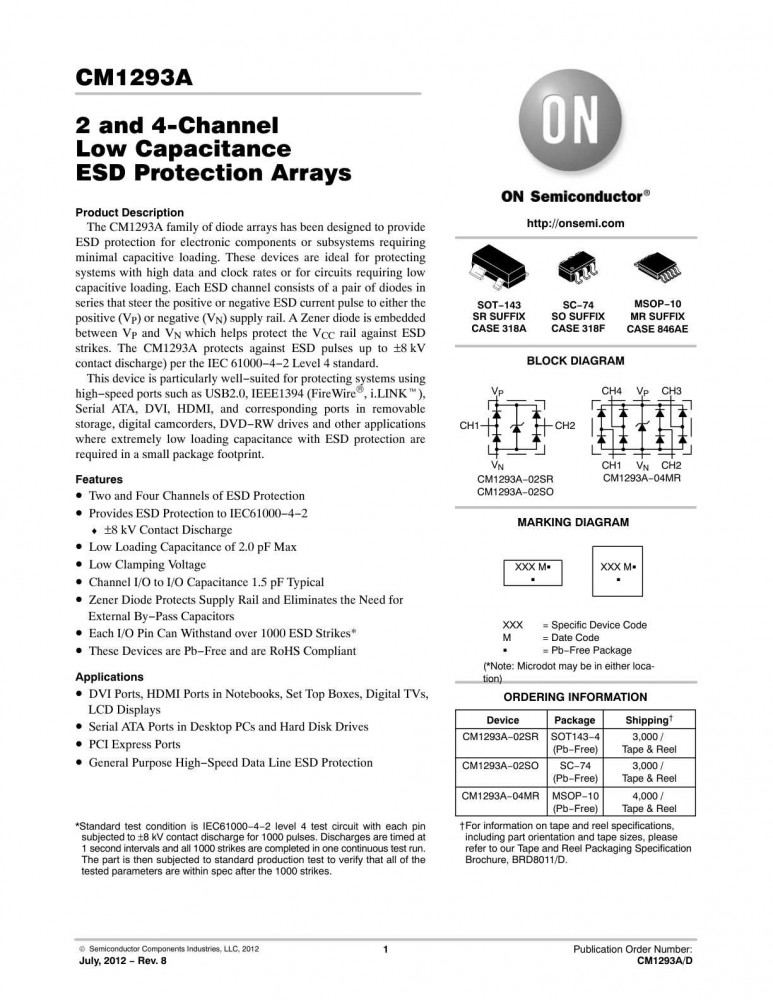 CM1293A datasheet page 1