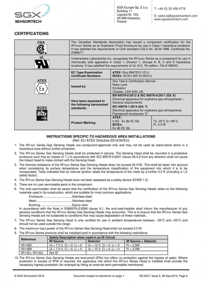 IR12EJ datasheet page 6