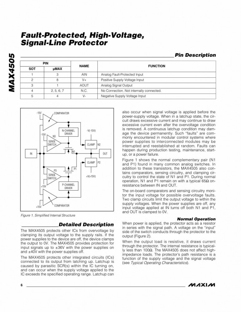 MAX4505 datasheet page 6