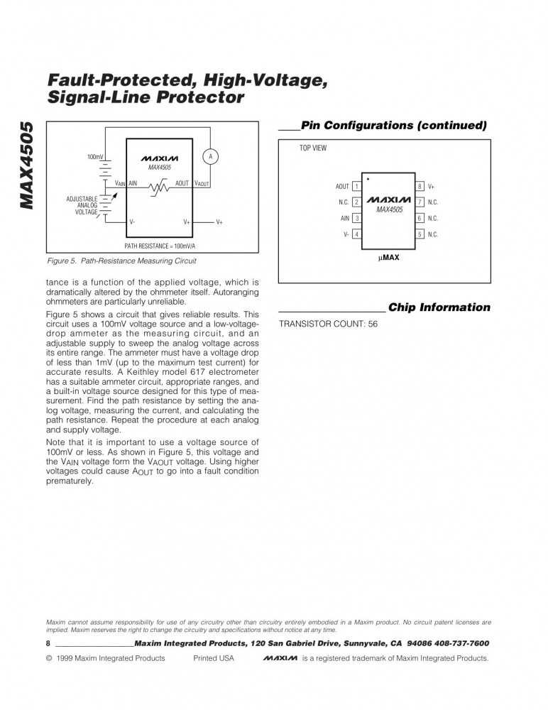 MAX4505 datasheet page 8