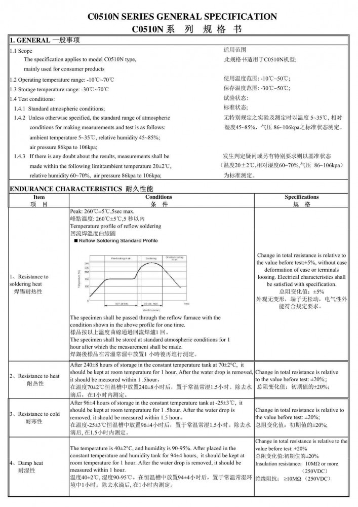 C0510N technical document page 1
