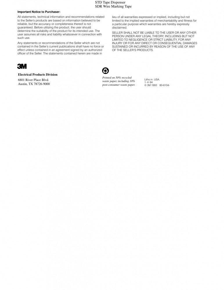 3M ScotchCode STD SDR datasheet page 2