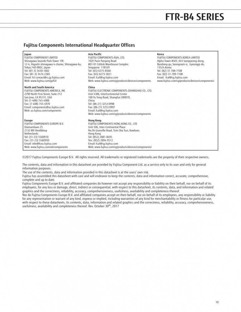 FTR-B4CA012Z datasheet page 10