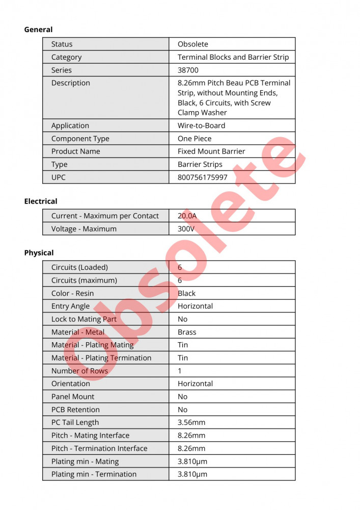 Technical document page 2 for MOLEX 387007506