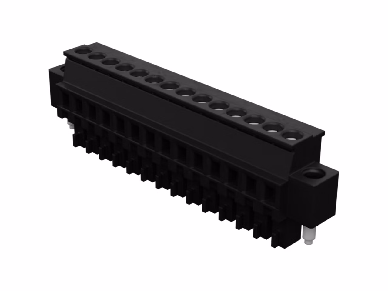 3.81mm Pitch Eurostyle Vertical Plug, with Retention Screws and Reverse Imprinting, Front Wire Entry, Gold (Au) Plated, Black, 14 Circuits for sale