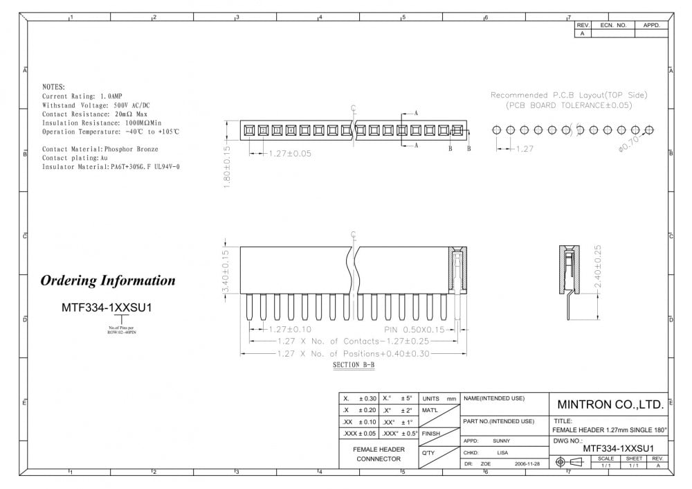 MTF334-150SU1 technical document preview