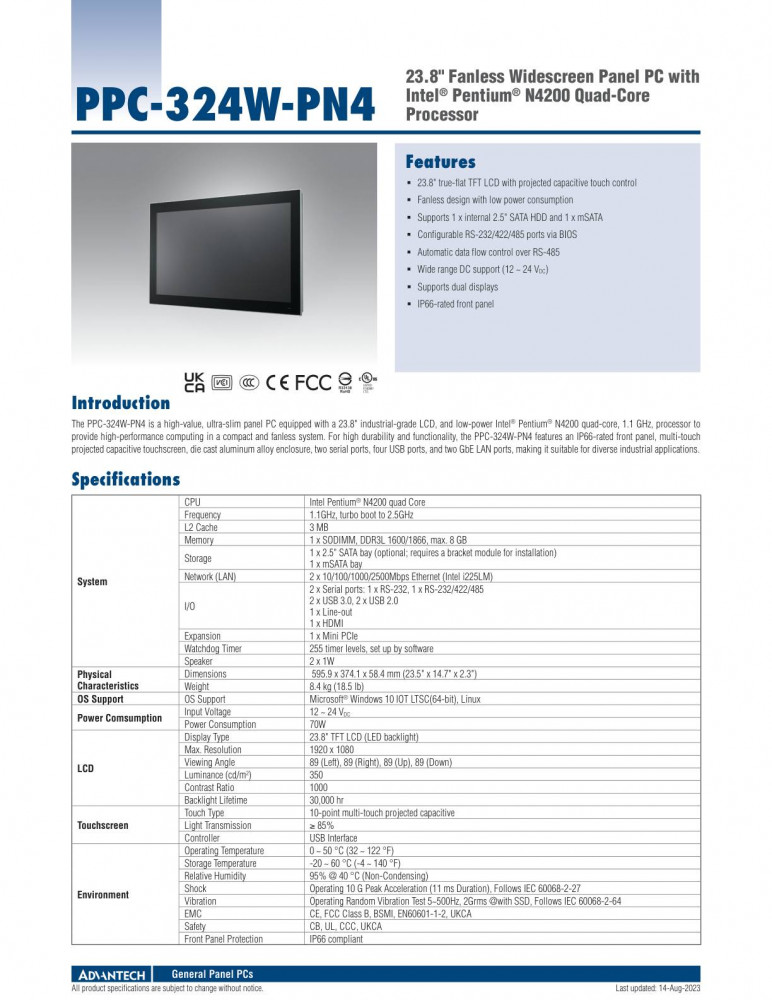 PPC-324W-PN4 technical document page 1