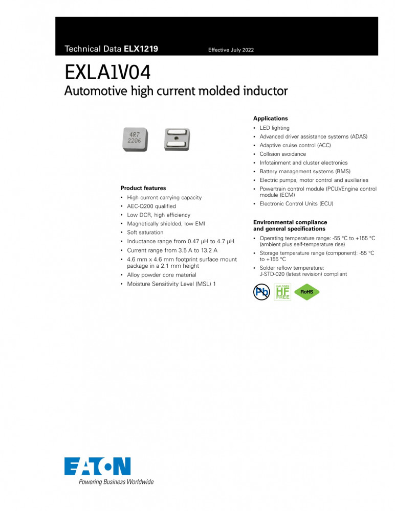 EXLA1V04 datasheet page 1