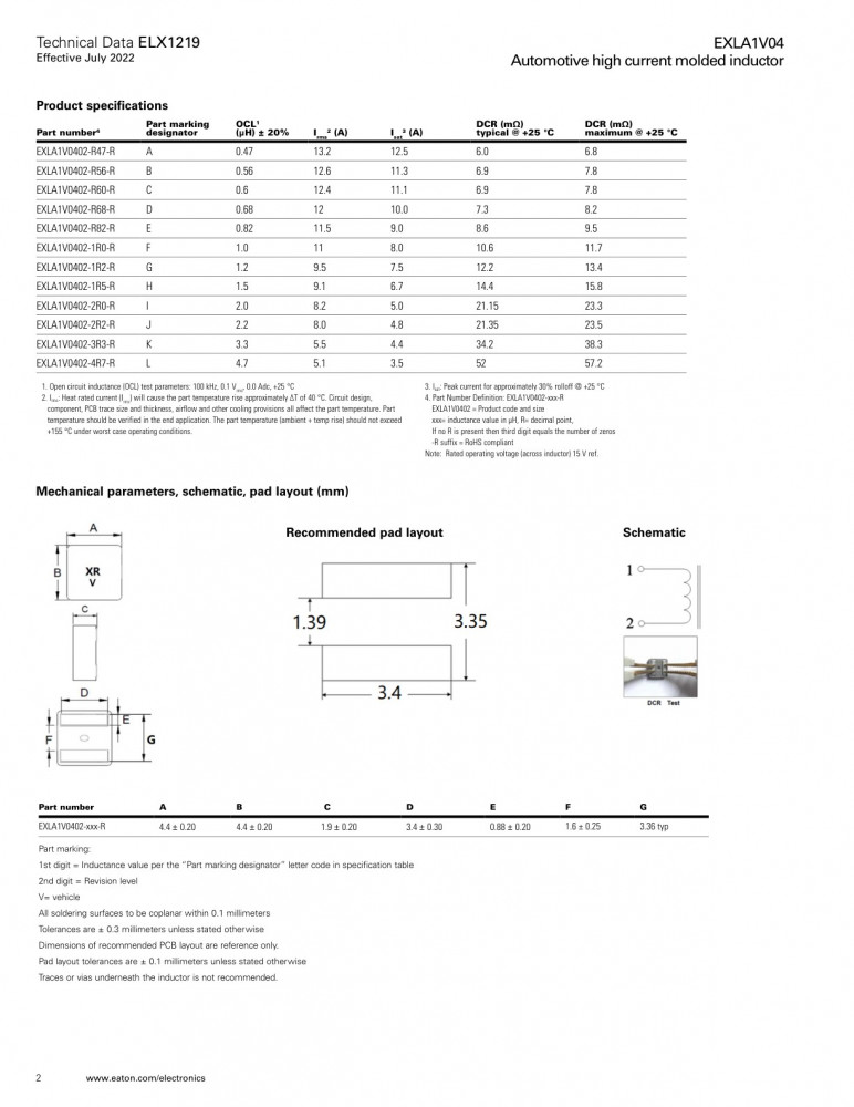 EXLA1V04 datasheet page 2