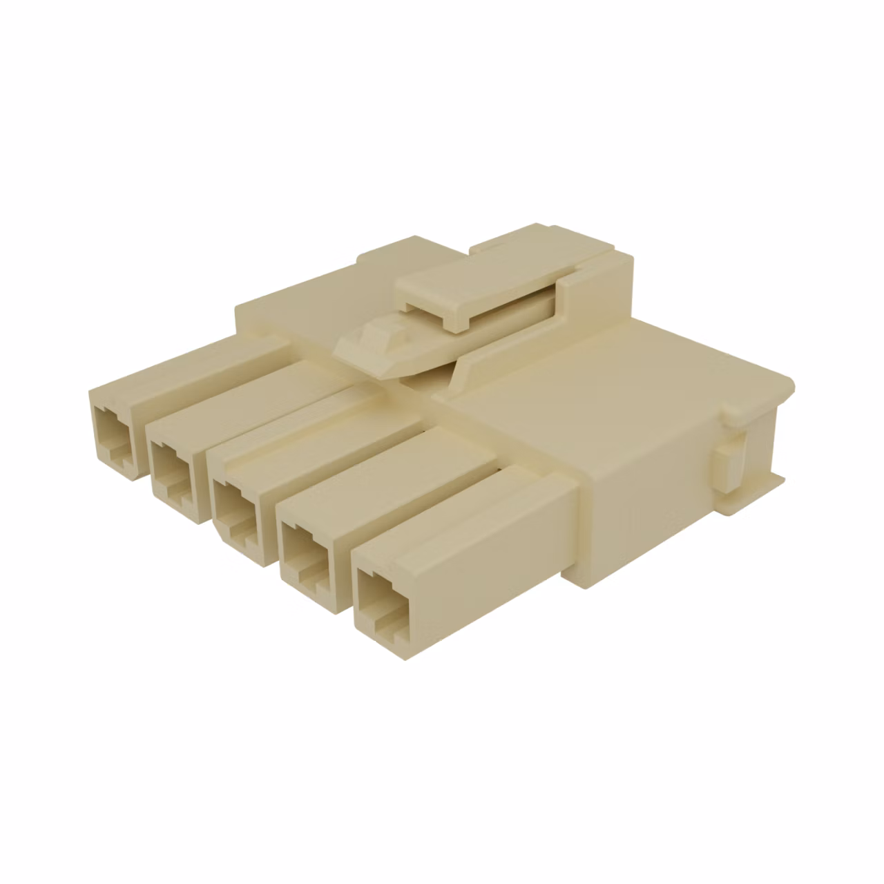Mega-Fit ColorLock Tangless TPA-Capable Receptacle Housing, Single Row, 5 Circuit, UL 94V-0, Glow-Wire Capable, Natural for sale