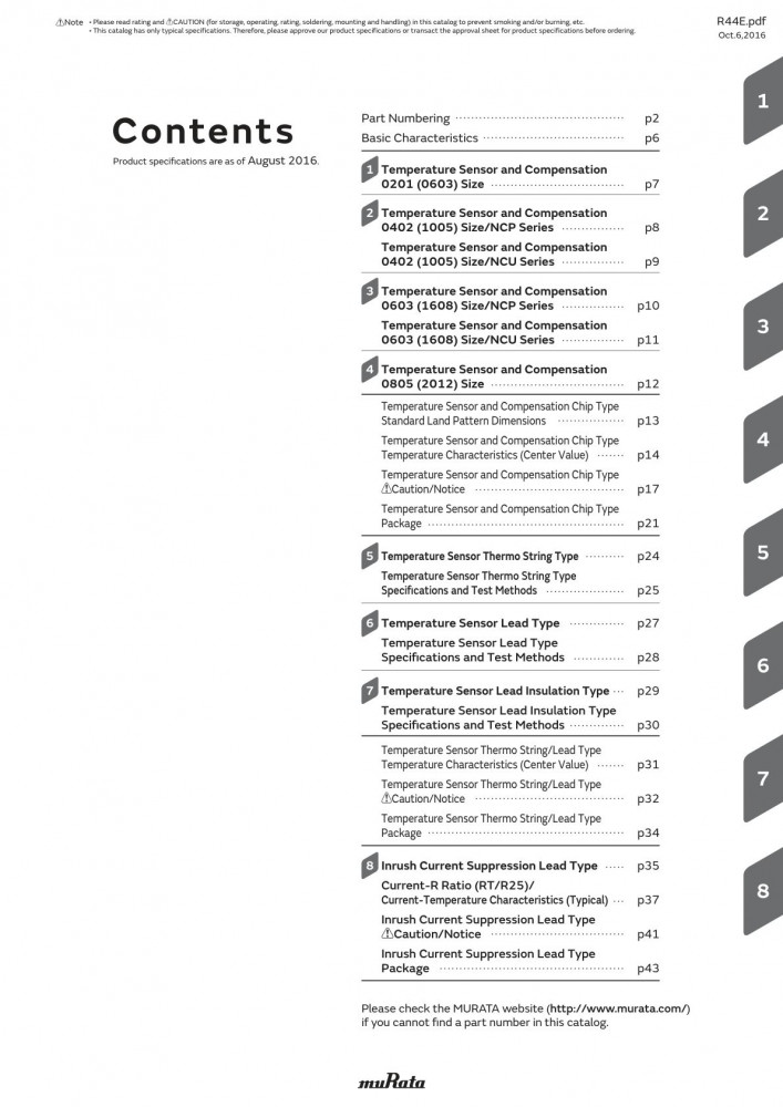 Murata NTC thermistor catalog page 3