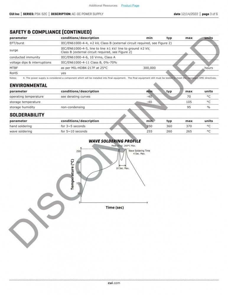 CUI PSK-S2C datasheet page 3