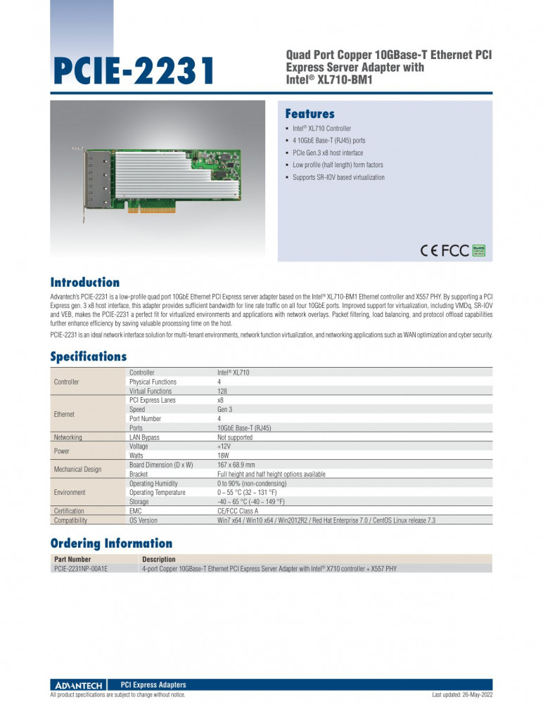PCIE-2231 product documentation preview