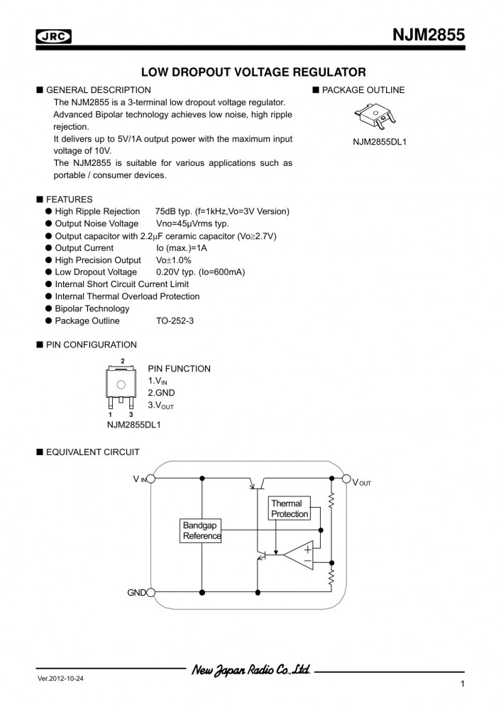 NJM2855 datasheet page 1