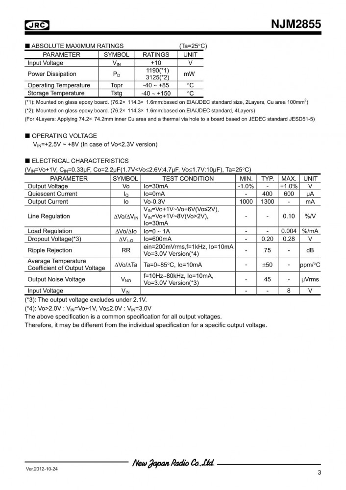 NJM2855 datasheet page 3