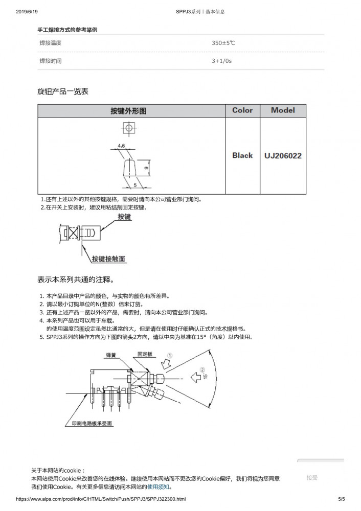 SPPJ322300 packaging and soldering conditions page 5