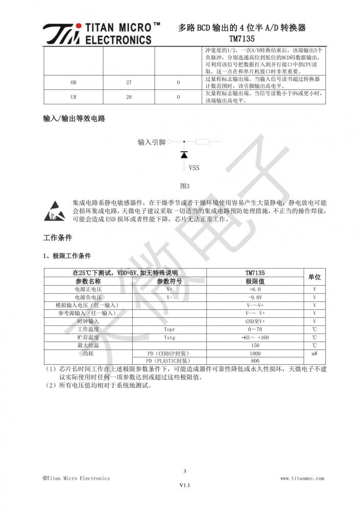 TM7135 technical document page 3