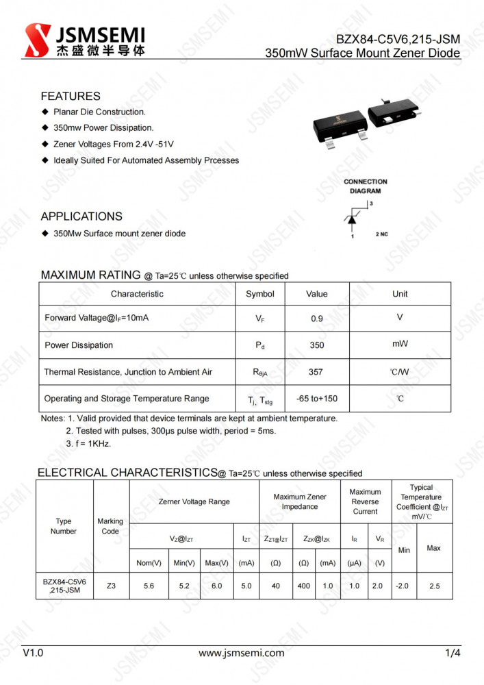 BZX84-C5V6,215-JSM datasheet page 1