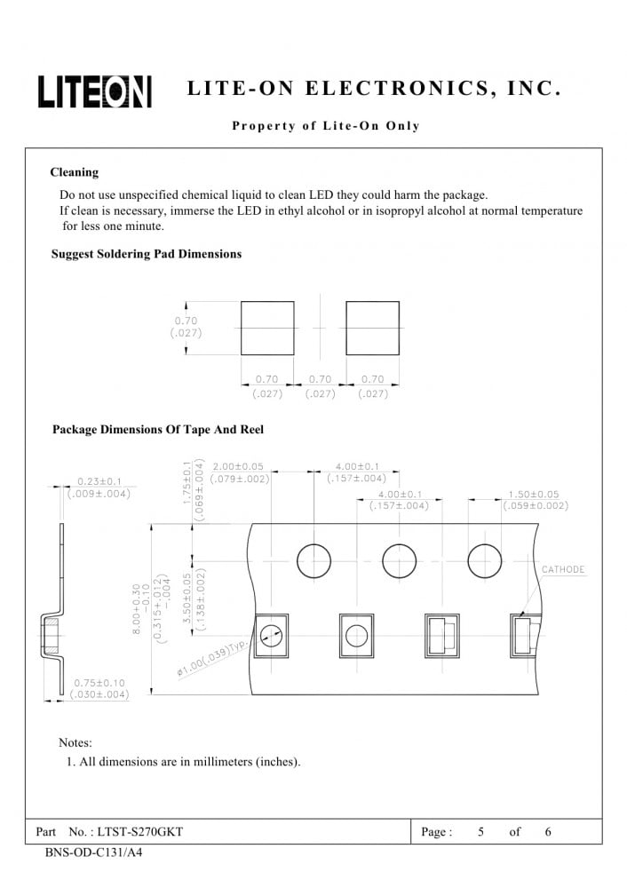 LTST-S270GKT datasheet page 5
