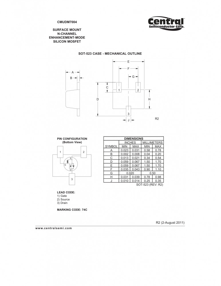 CMUDM7004 technical document page 2