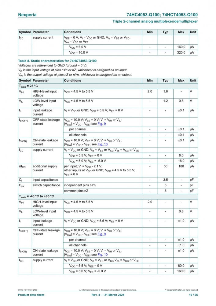 74HC4053PW-Q100 datasheet page 10