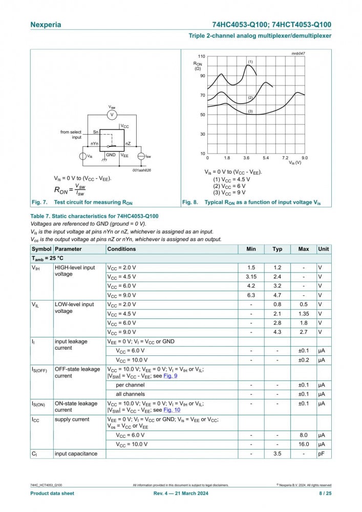 74HC4053PW-Q100 datasheet page 8