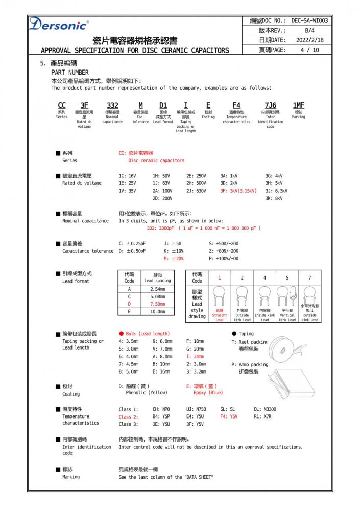 Dersonic approval specification page 5