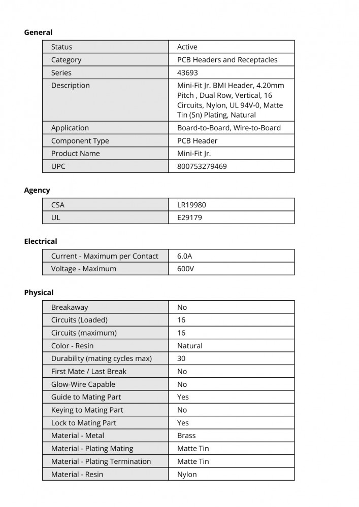 MOLEX 436930005 document page 2