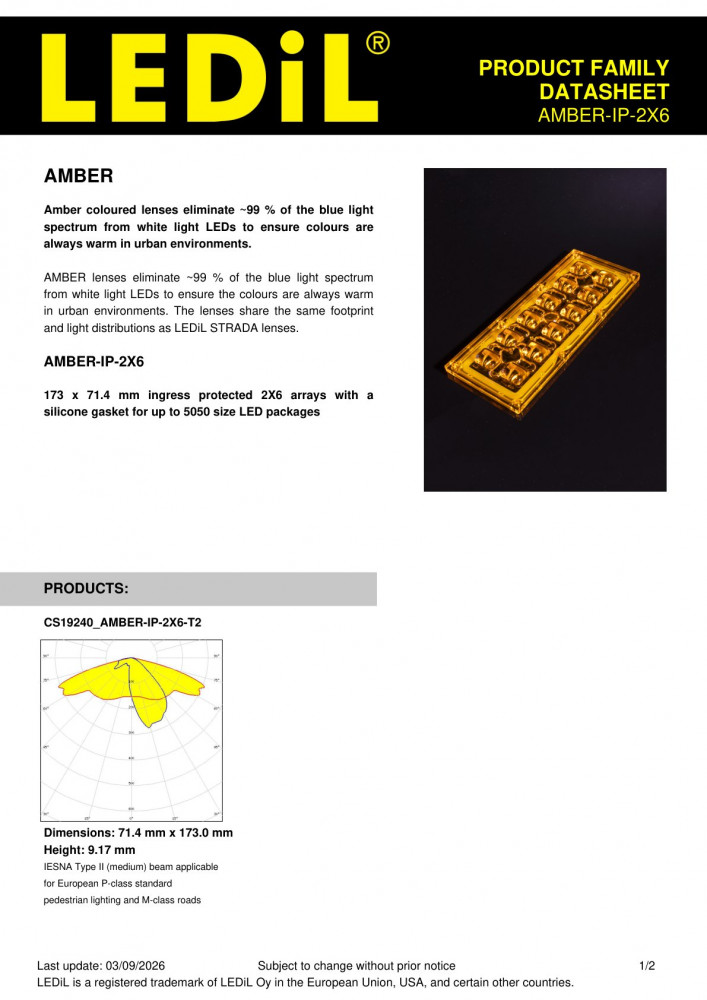 AMBER-IP-2X6-T2 technical document image, page 1