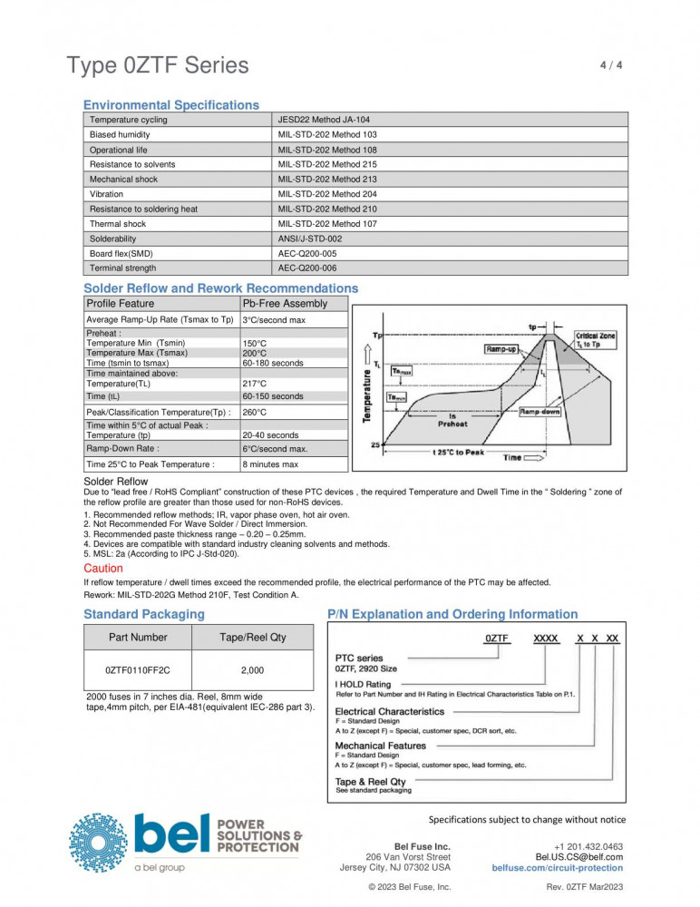 Bel Fuse 0ZTF Series datasheet page 4