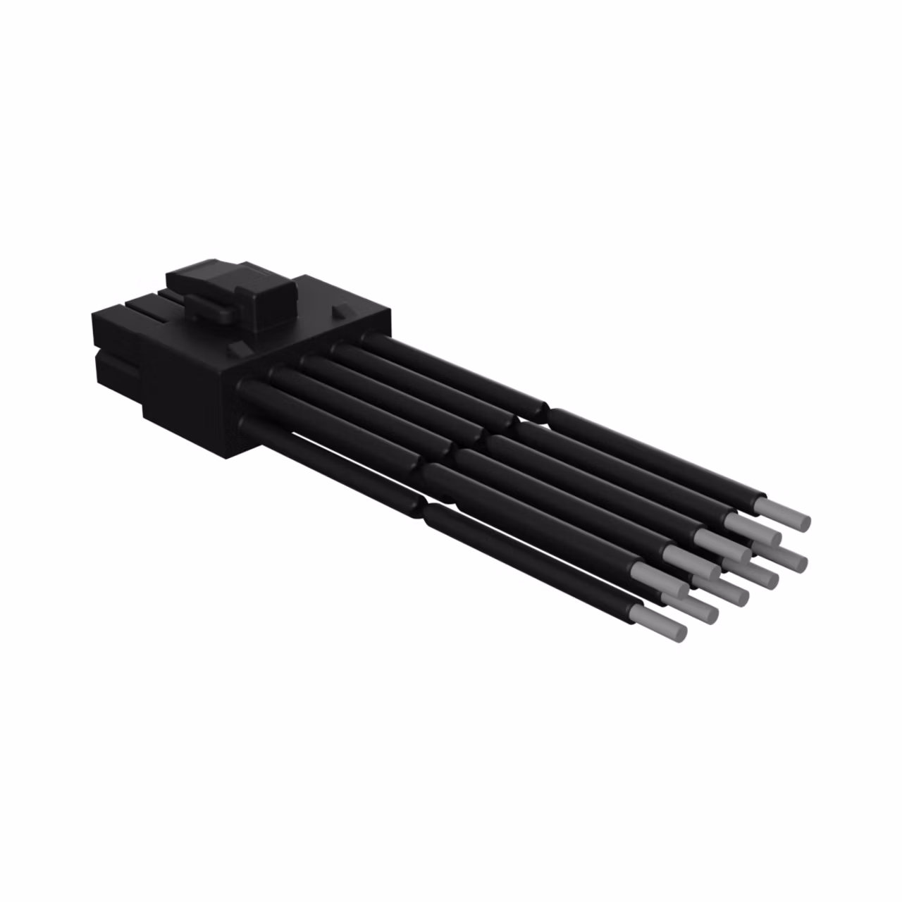 Mini-Fit Max-to-Pigtail Off-the-Shelf (OTS) Cable Assembly, Dual Row, Matte Tin (Sn) Plating, 10 Circuits, 600.00mm Length, Black for sale
