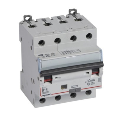 DX³ - RCBO 4p b16 6000A 30mA 4m a 230/400 - 4 poles - 6kA breaking capacity - Type a residual current protection for sale