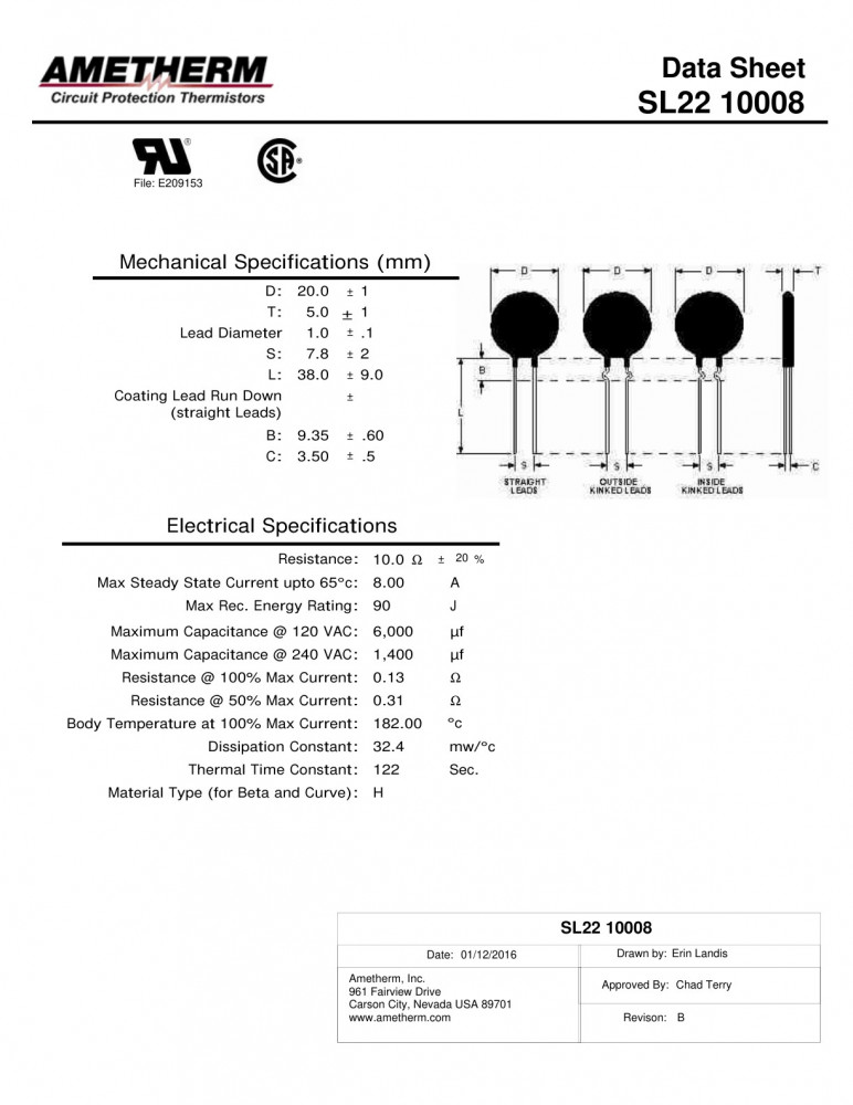 SL22 10008-A technical document page