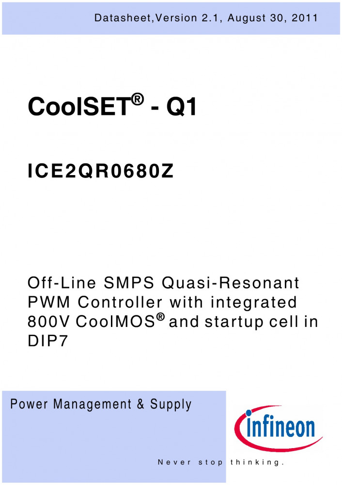 ICE2QR0680Z datasheet page 1