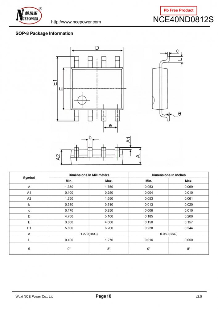 NCE40ND0812S datasheet page 10