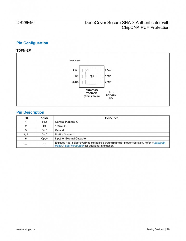 DS28E50 technical document page 10
