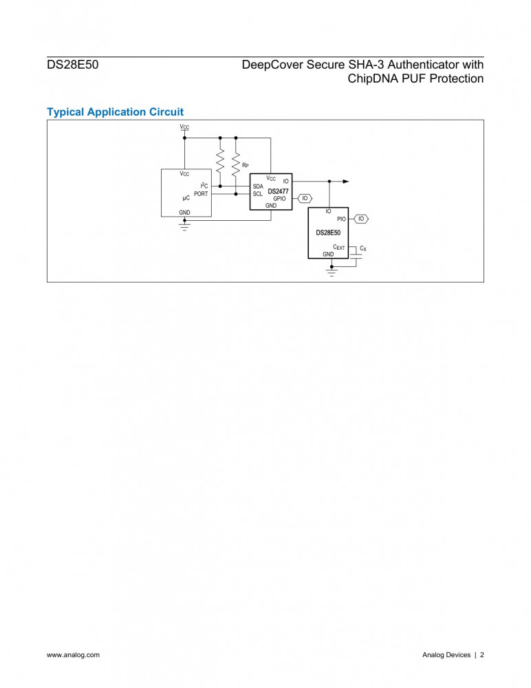 DS28E50 technical document page 2