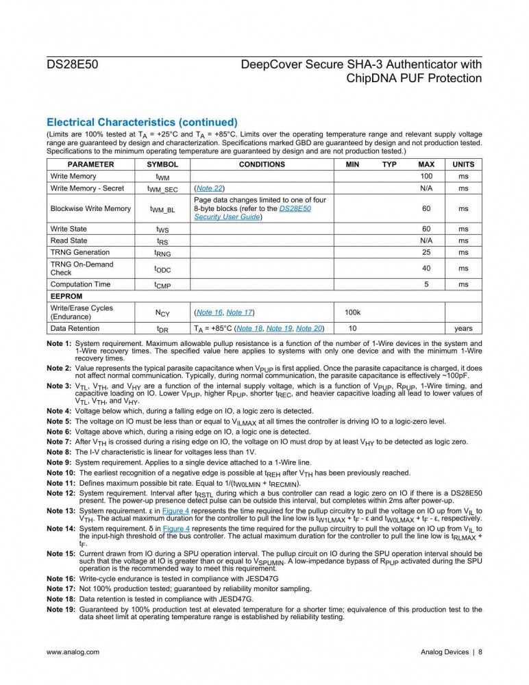 DS28E50 technical document page 8