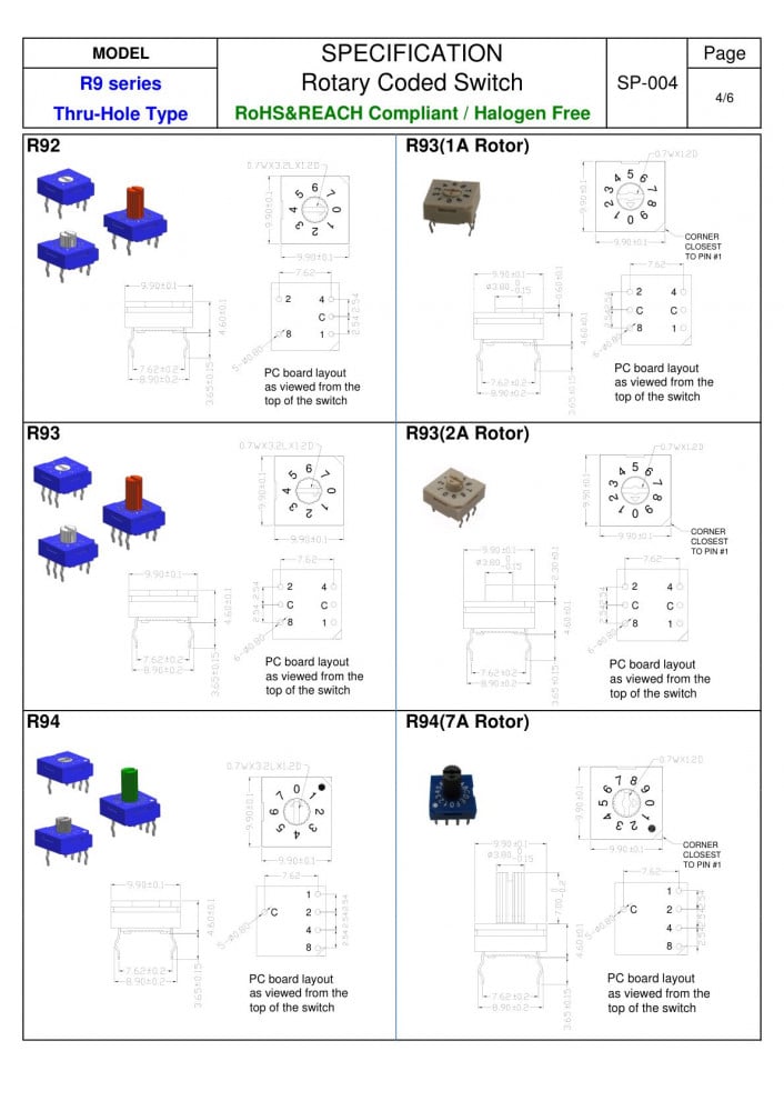 BIWIN R9 rotary coded switch datasheet page 4