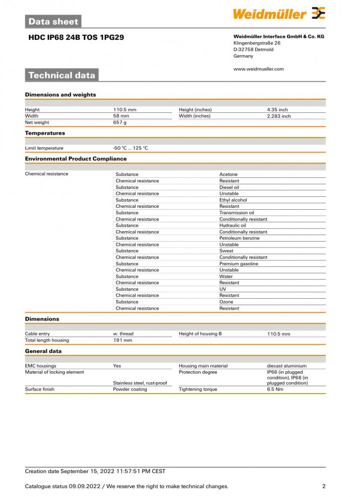WEIDMULLER 1082920000 technical document page 2