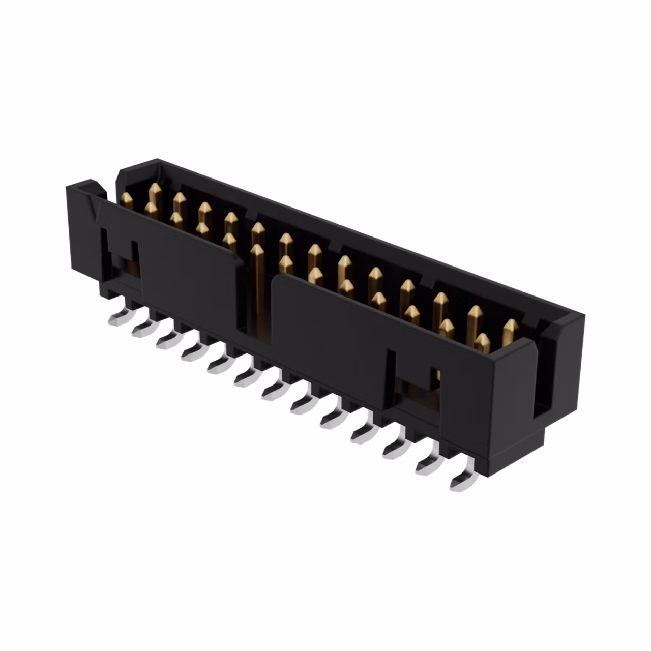 2.00mm Pitch, Milli-Grid PCB Header, Dual Row, Vertical, Surface Mount, Shrouded, 26 Circuits, 0.05µm Gold (Au) Plating, Dual Side Slots, Dual Friction Locks, Center Polarization, Tube for sale