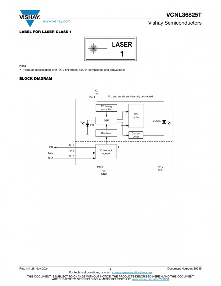 VCNL36825T document page 3