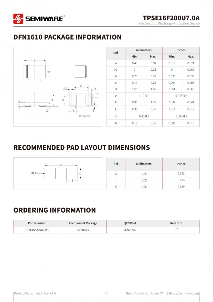 TPSE16F200U7.0A technical document page 3