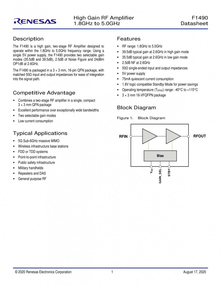 F1490 technical document page 1