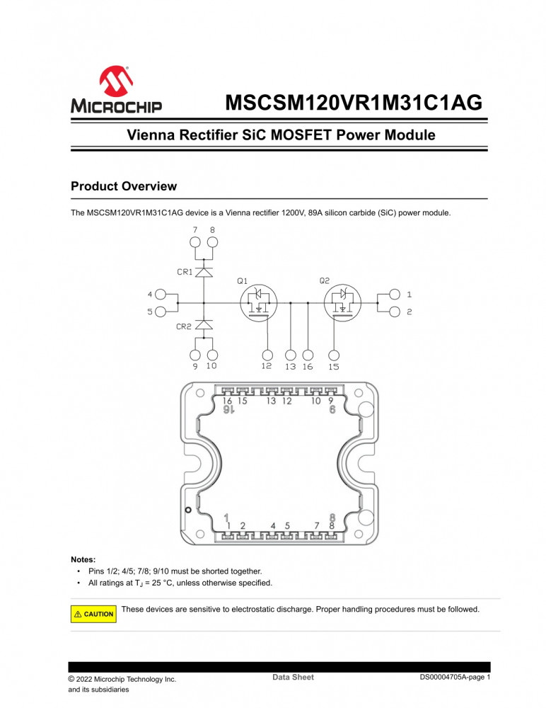 MSCSM120VR1M31C1AG datasheet page 1