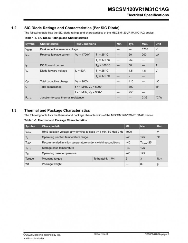 MSCSM120VR1M31C1AG datasheet page 5