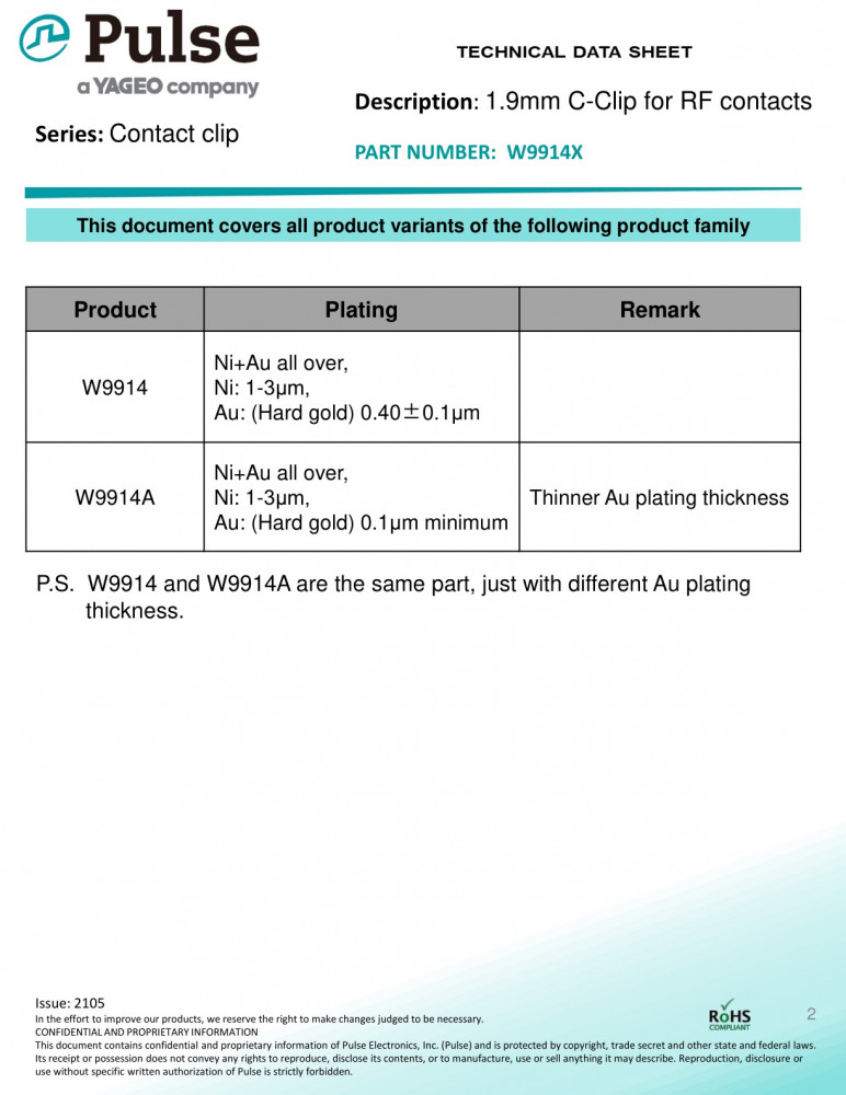 W9914 datasheet page 2